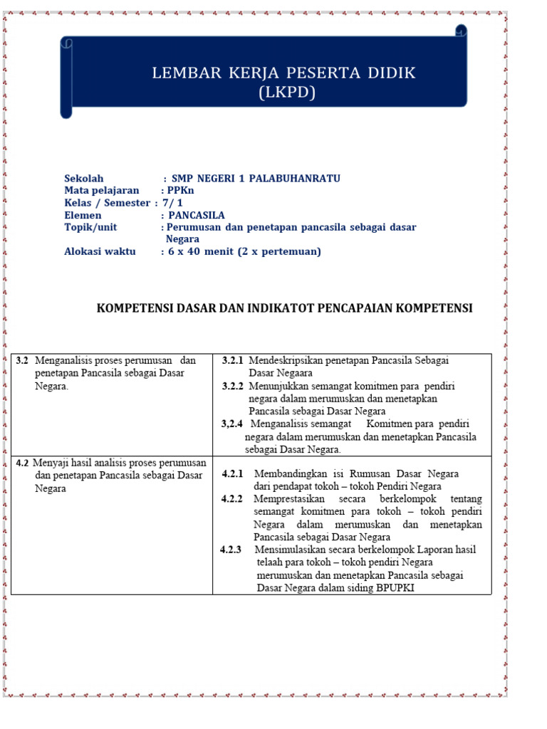 Lembar Kerja Peserta Didik (LKPD) | PDF