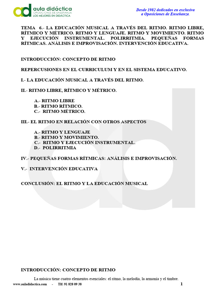 Tema 6 | PDF | Ritmo | Canciones