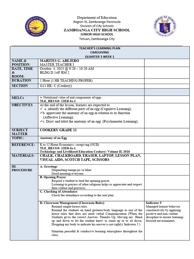 CO1 23-24 LP With 6 Indicators | PDF