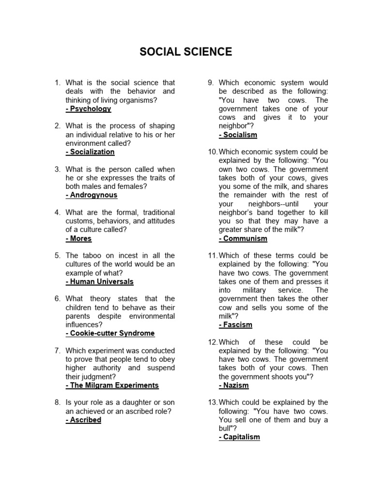 Social Science | PDF