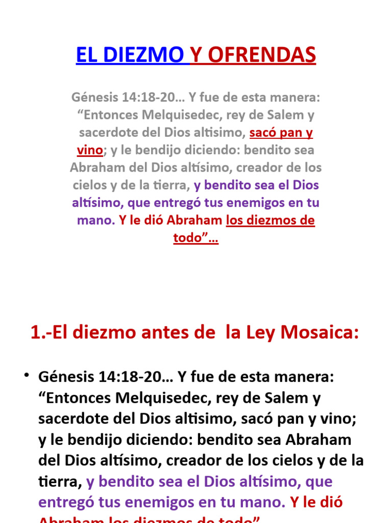 El Diezmo y Ofrendas | PDF | Religión y espiritualidad