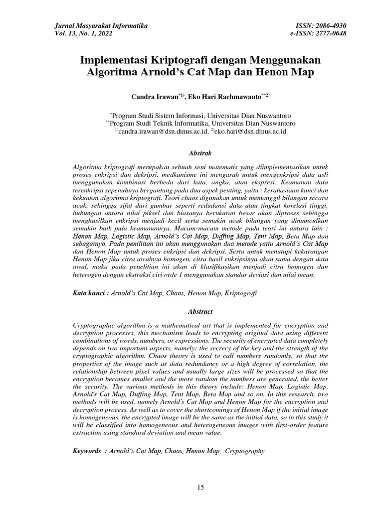 Kriptografi: Arnold's Cat & Henon Map | PDF | Komputer