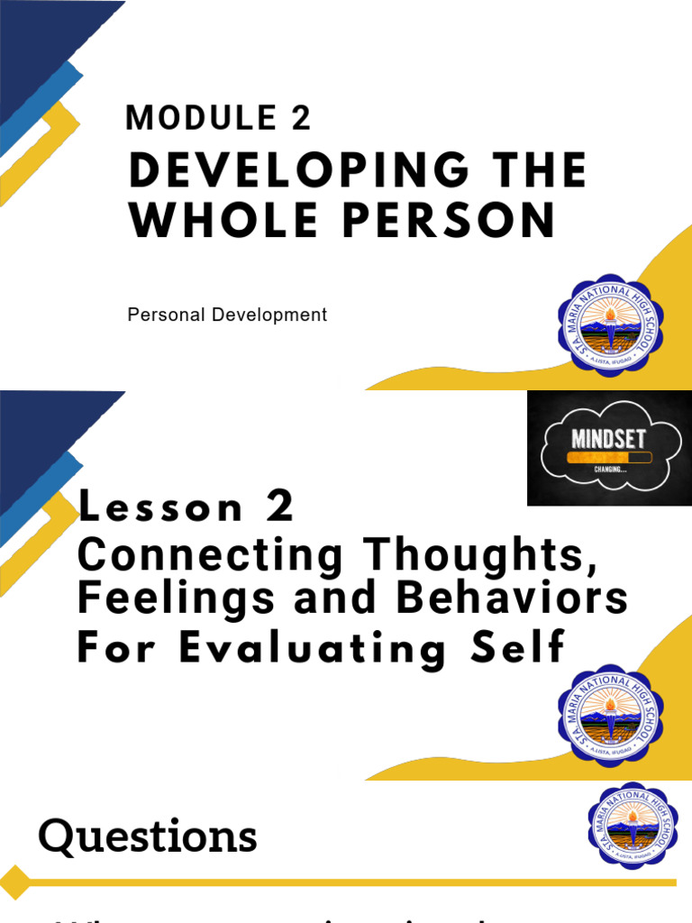 Module 2 Lesson 2 Thoughts Feelings and Behaviors | PDF | Thought ...