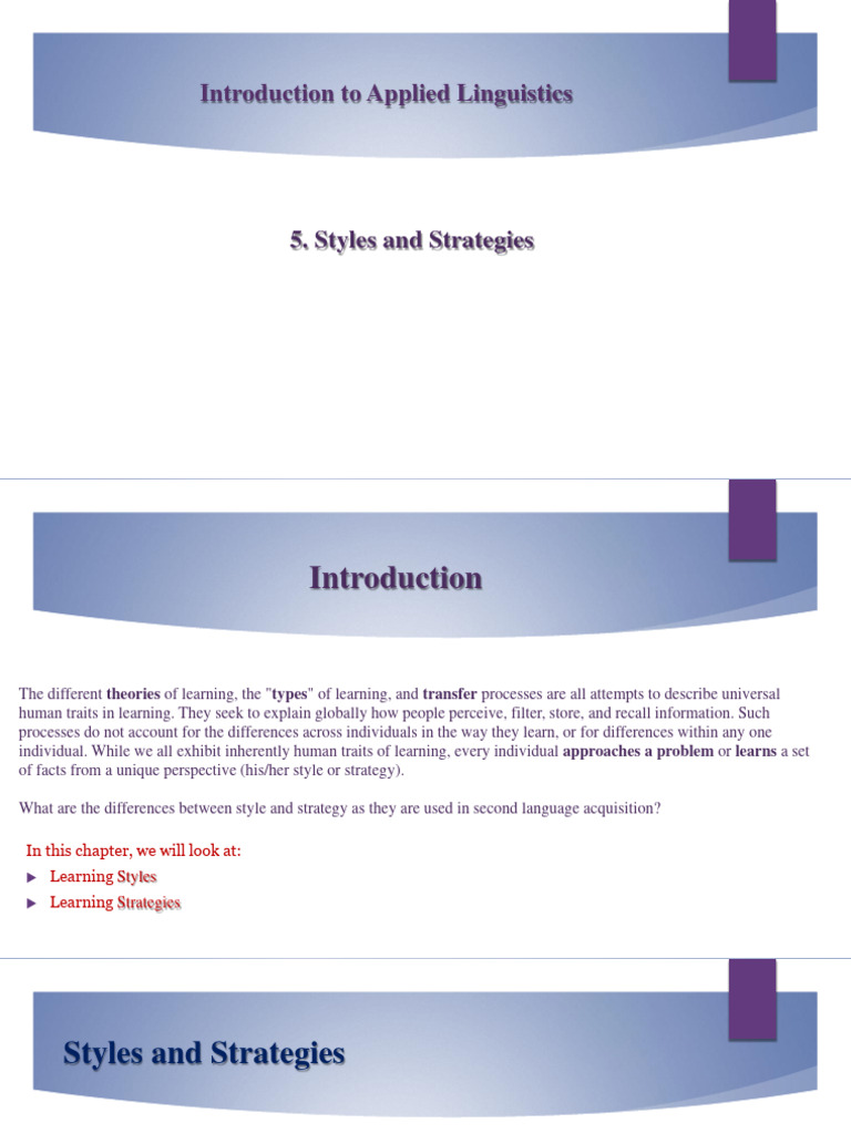 Chapter 5 | PDF | Learning | Second Language Acquisition