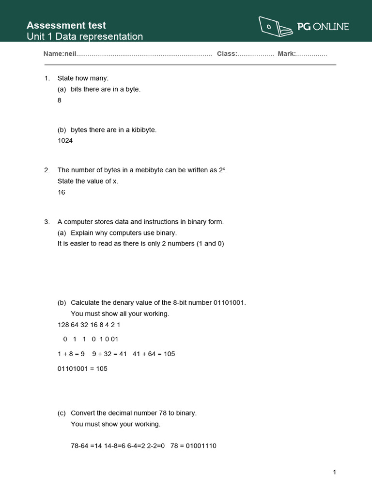 Unit 1 Assessment | PDF