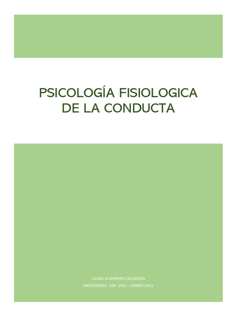 Temario Psicología, Fisiolofía de La Conducta | PDF