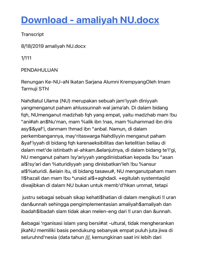 (Download PDF) Amaliyah NU | PDF