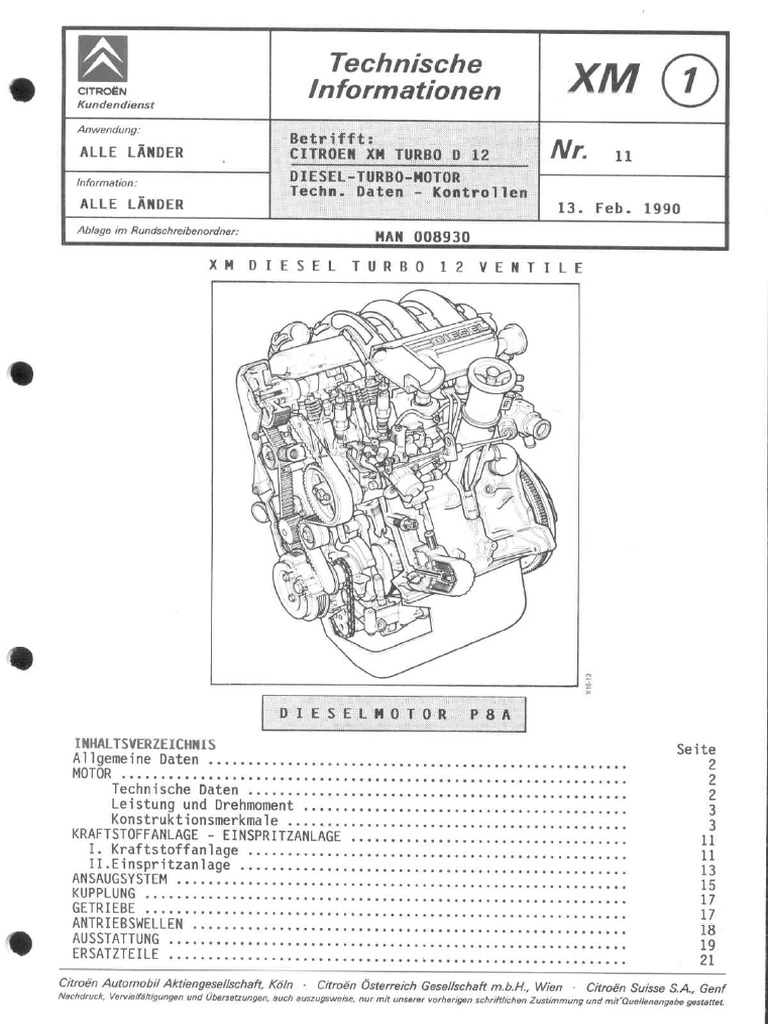 Engine XUD11ATE | PDF