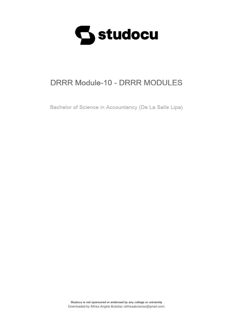 DRRR Module 10 DRRR Modules | PDF