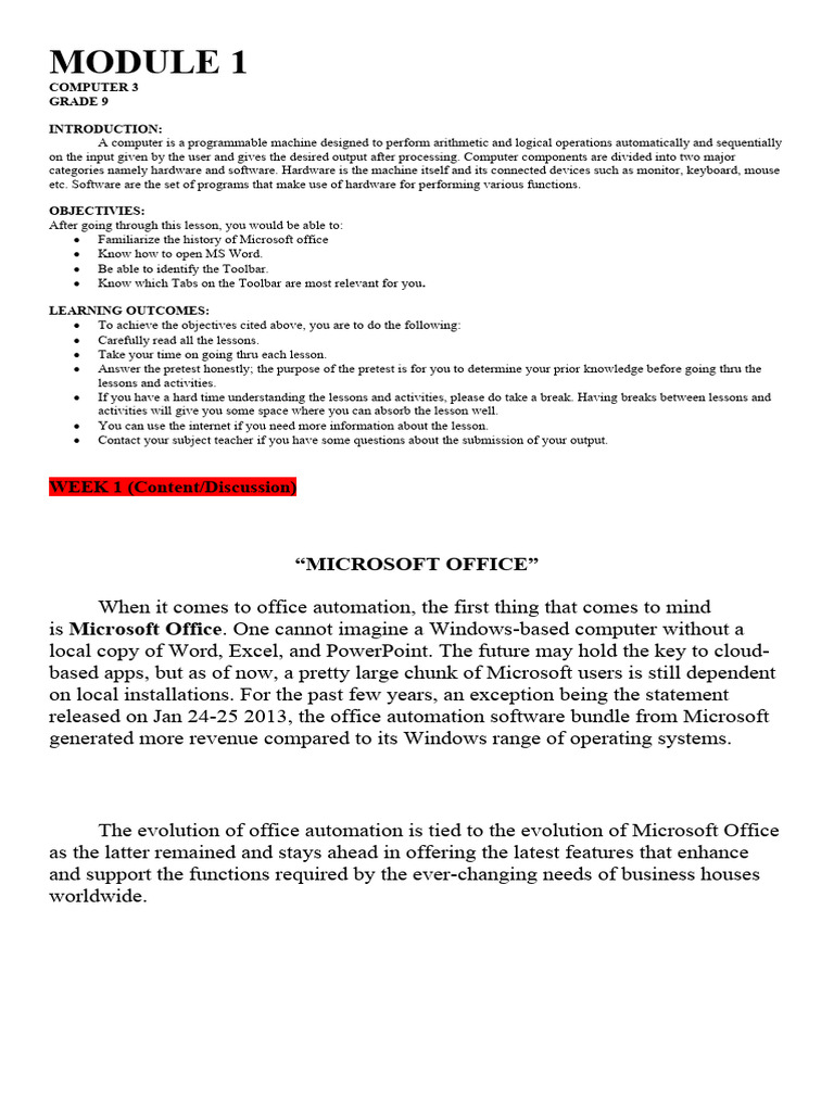Grade 9 Module 1 2 | PDF