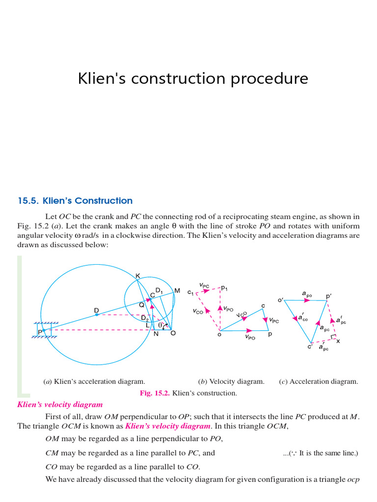 Klien's Construction in Steam Engines | PDF | Acceleration | Circle