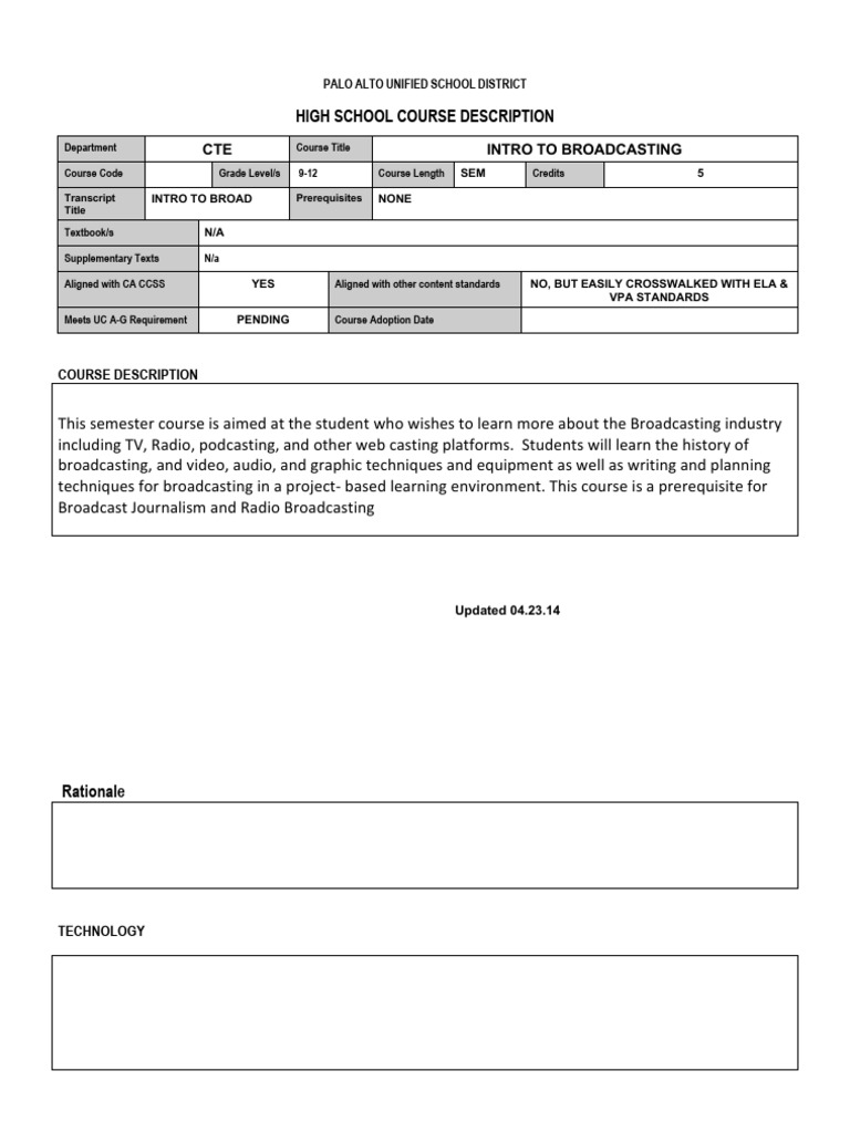 Intro to Broadcasting | PDF