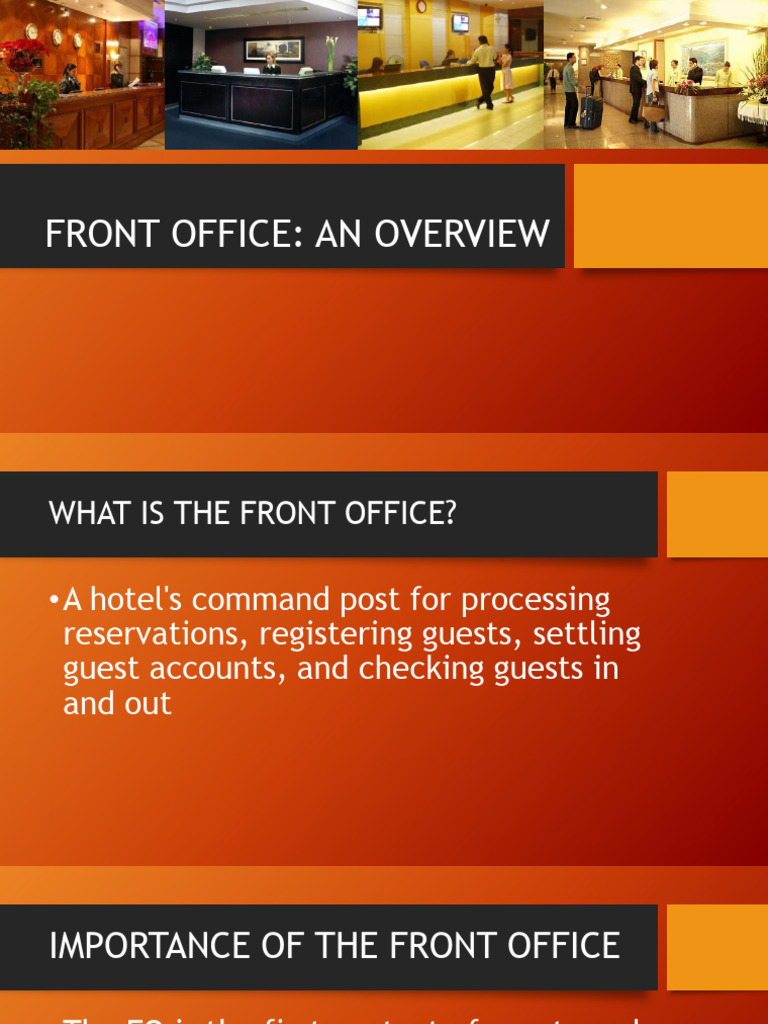 Overview of The Front Office and Front Office Terminologies | PDF