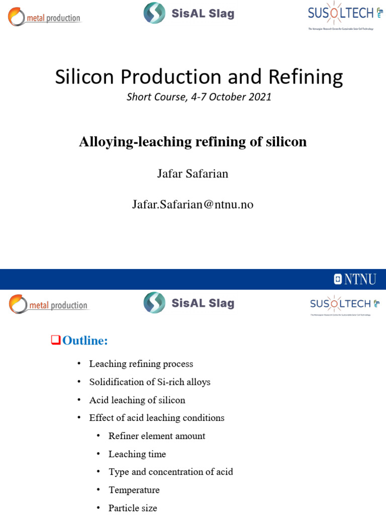 Alloying Leaching Refining JS | PDF Alloying Leaching Refining JS | PDF