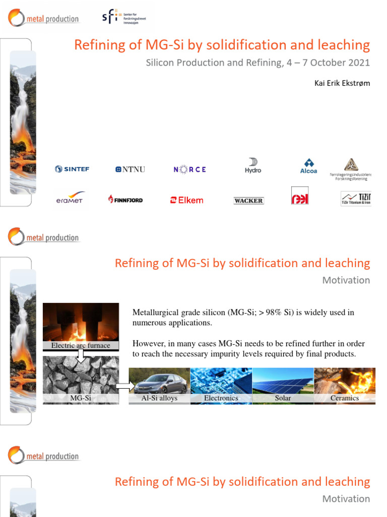 Refining of MGSi by Solidification Leaching | PDF