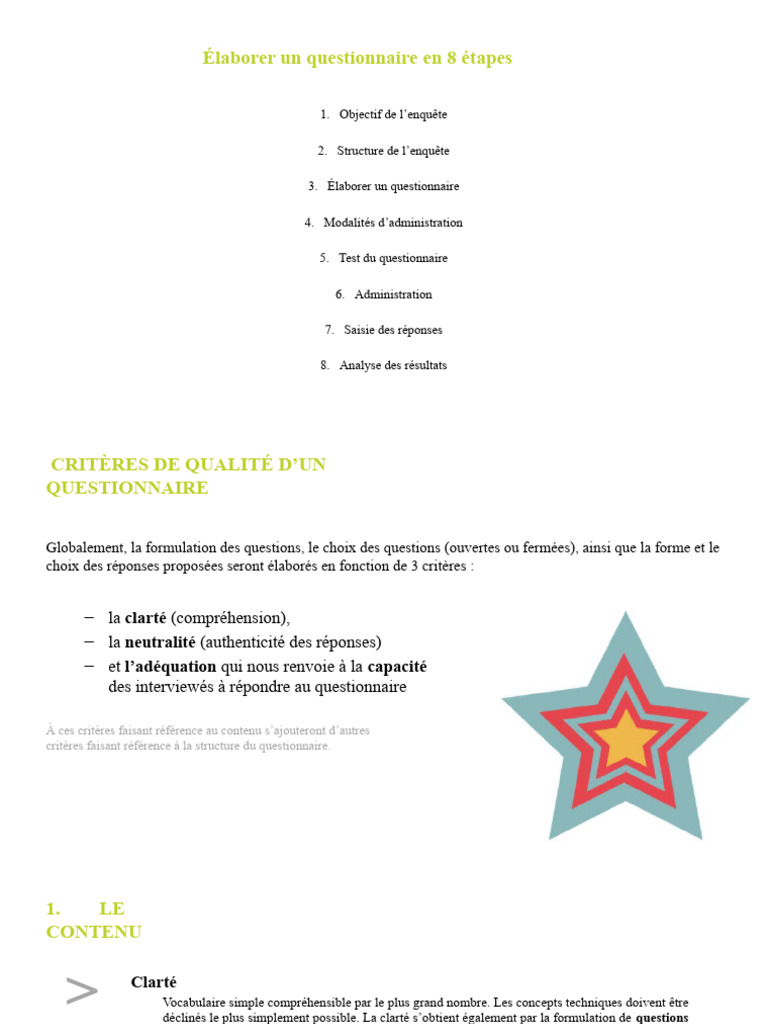 Questionnaire | PDF | Évolution de carrière