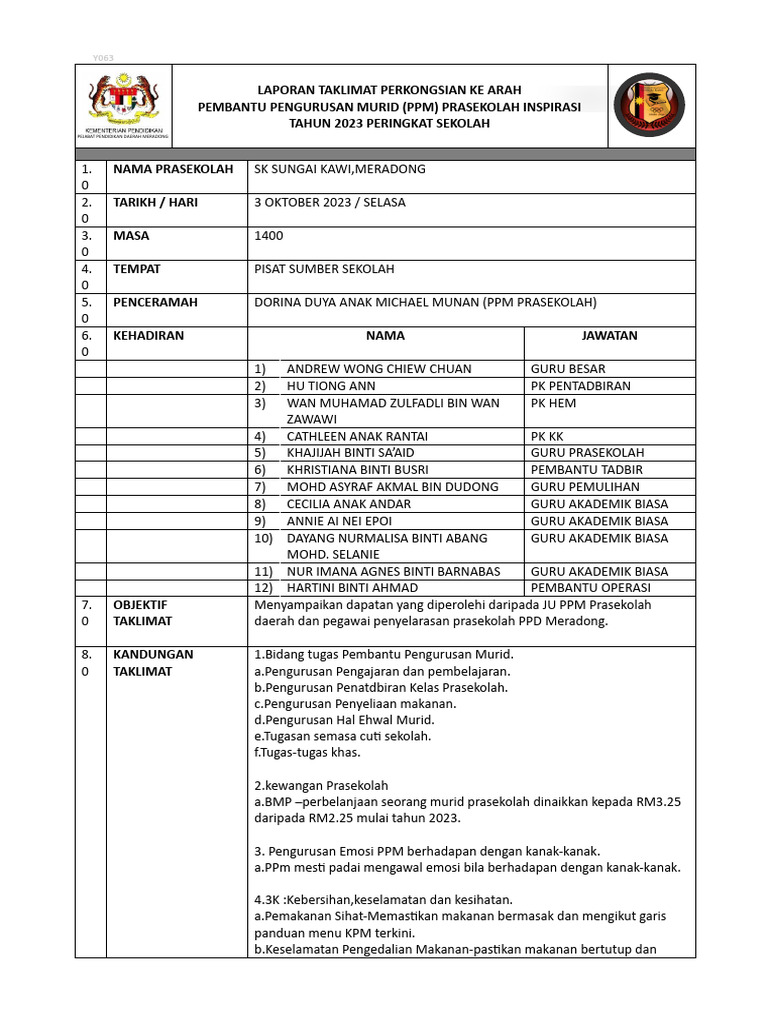 Laporan LDP Unit Prasekolah | PDF Laporan LDP Unit Prasekolah | PDF
