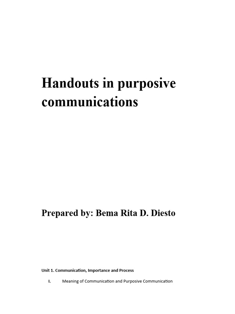 Purposive Communication 1 | PDF