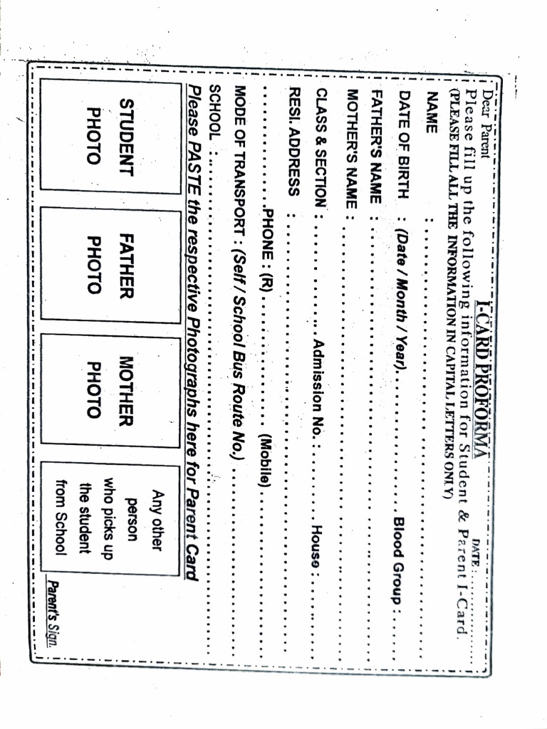 I Card Proforma | PDF