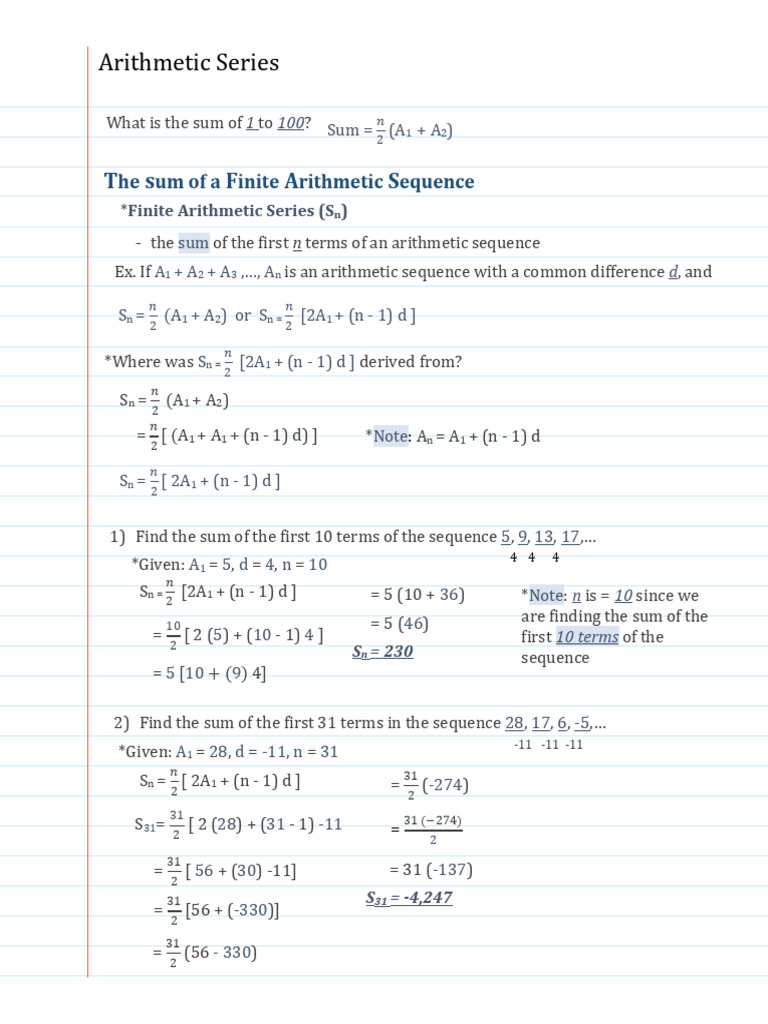 Arithmetic Series | PDF
