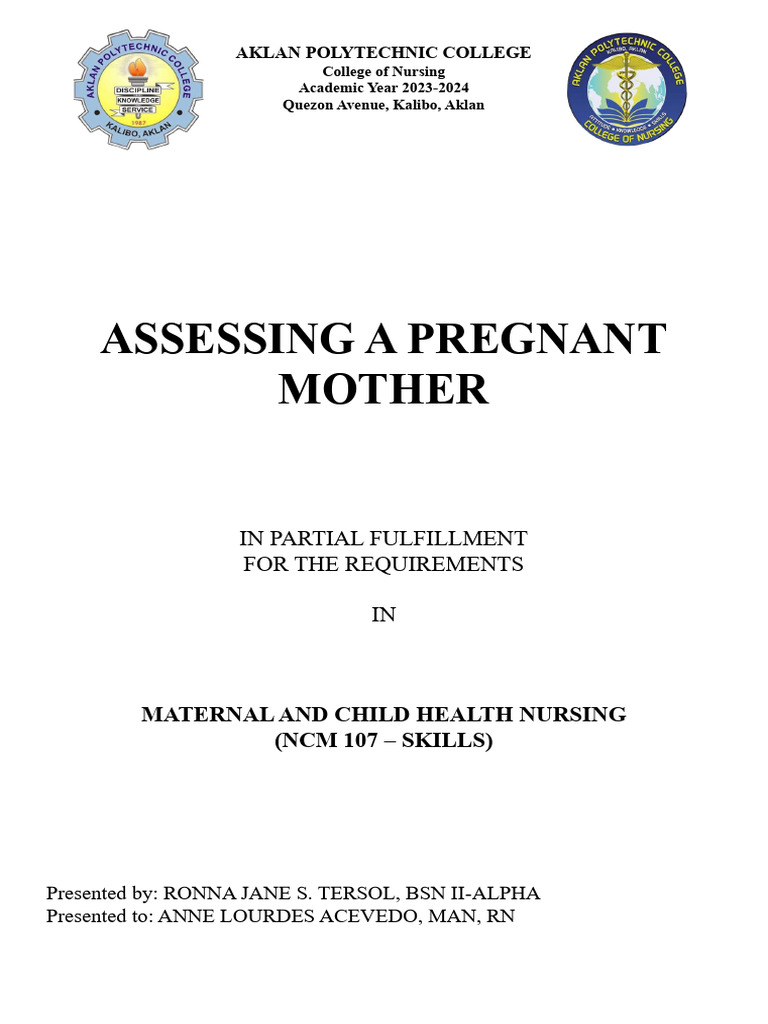 Assessing A Pregnant Mother | PDF | Science & Mathematics