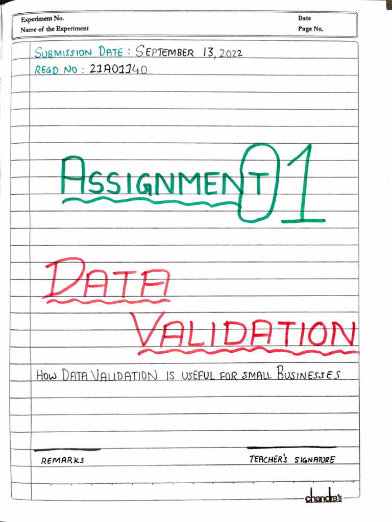 Data Validation For A Small Business Advance Excel Assignment | PDF | Business | Technology ...