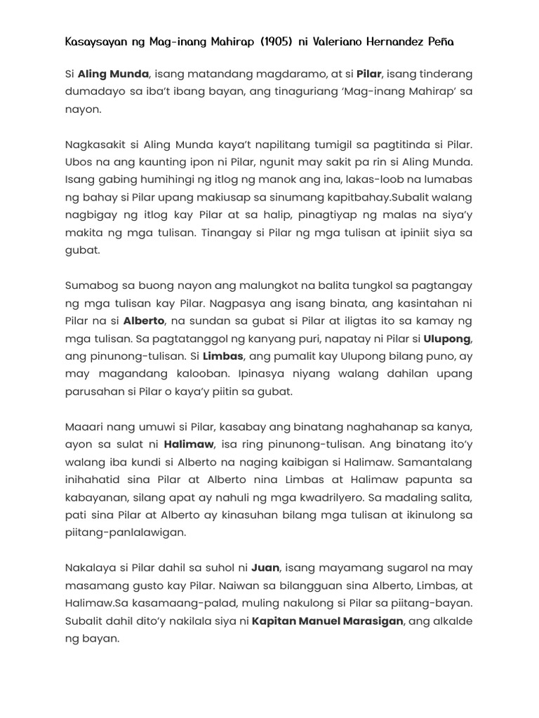 FILIPINO 9 - Canal de La Reina Isinulat Ni Liwayway A. Arceo | PDF FILIPINO 9 - Canal de La Reina Isinulat Ni Liwayway A. Arceo | PDF