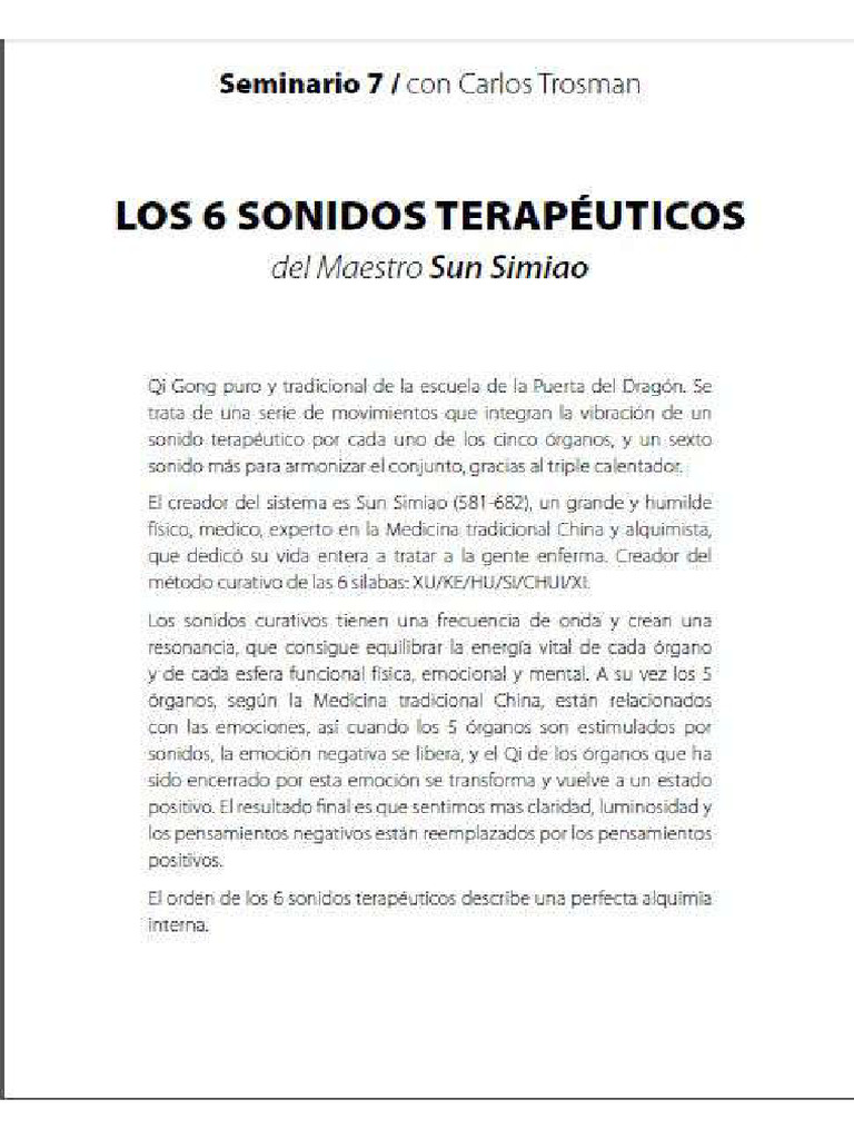 Los 6 Sonidos | PDF