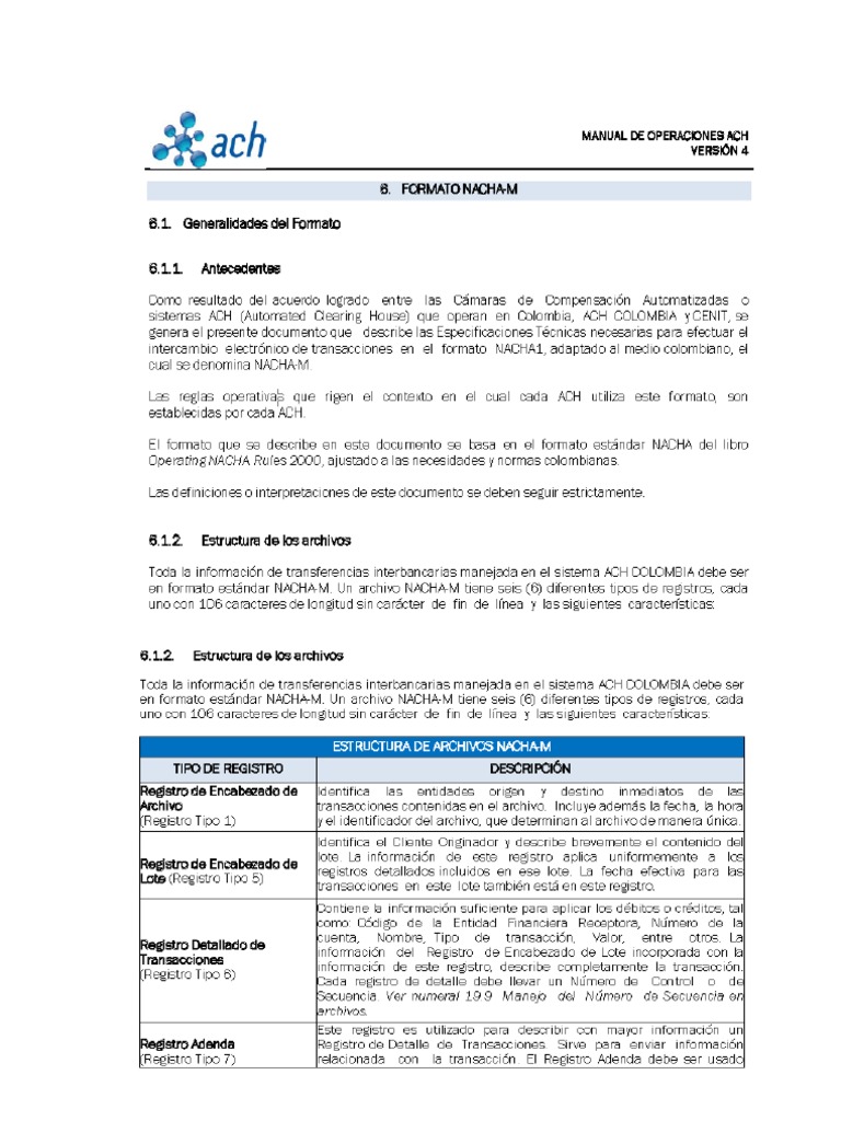Formato Planos ACH | PDF