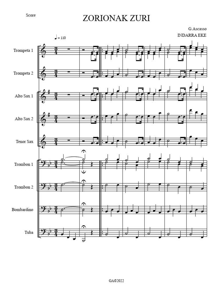 ZORIONAK ZURI Gidoia | PDF | European Musical Instruments | Saxophone