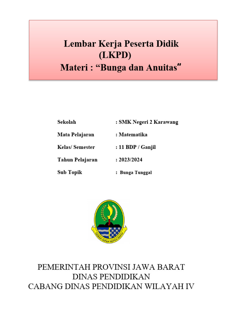 LKPD Bunga Tunggal | PDF