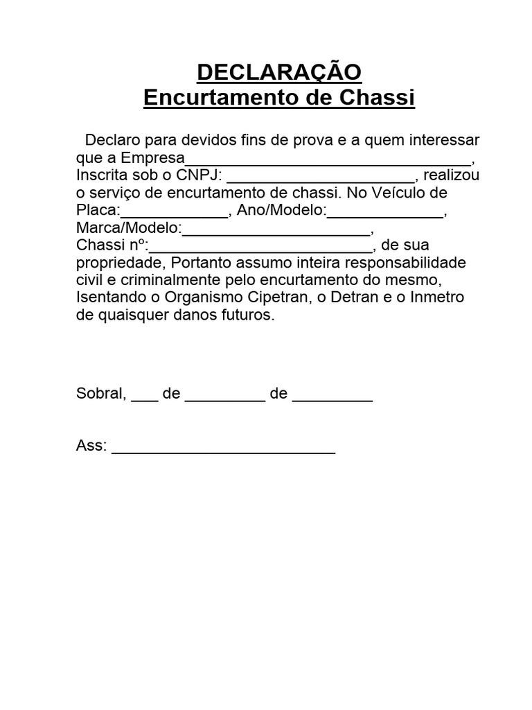 Encurtamento de Chassi (Pessoa Jurídica) | PDF | Direito