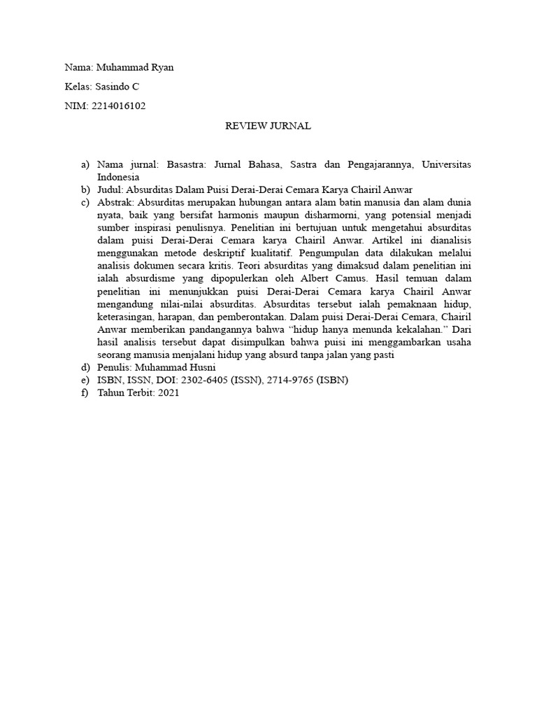 Review dua jurnal atau esai_Muhammmad Ryan_2214016102 | PDF