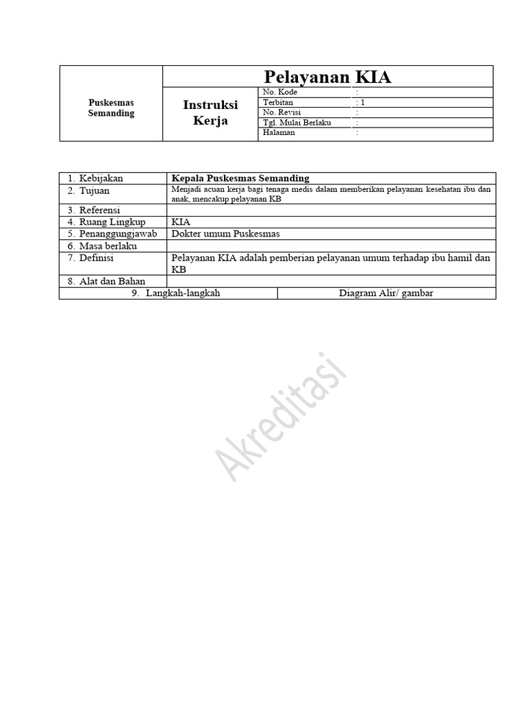 SOP Pelayanan Kia | PDF