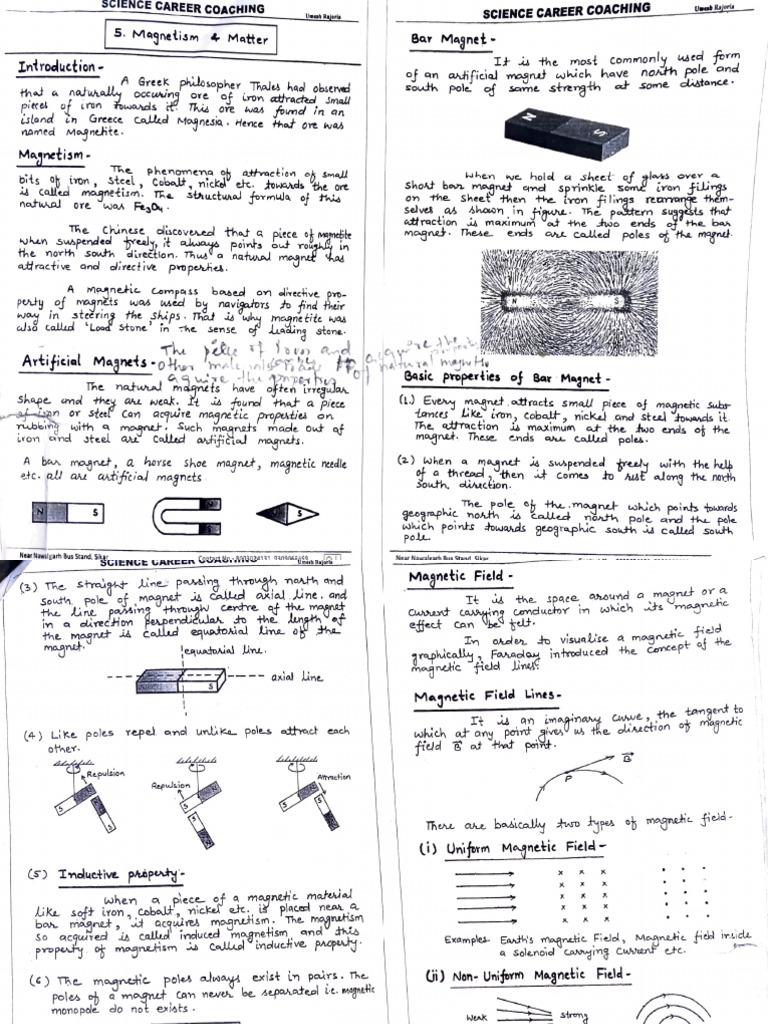 Chapter 5 Magnetism and Matter Physics Cbse Class 12 | PDF | Magnet ...