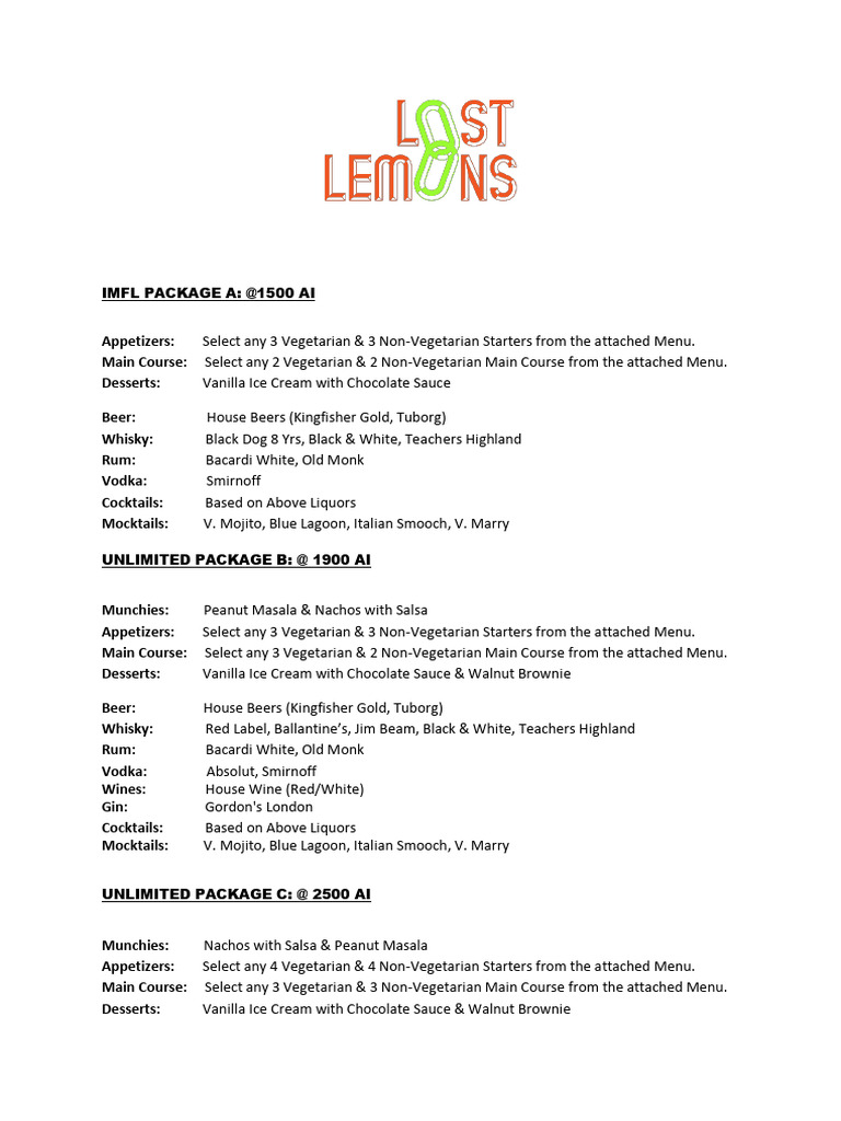 L FP Party Packages Lost Lemons New2021 | PDF
