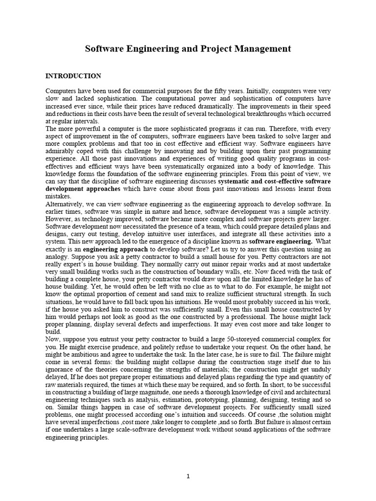 5 SEPM-Notes Unit-I | PDF