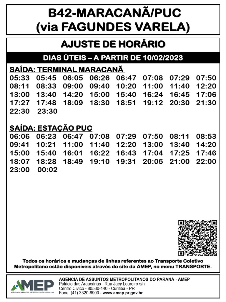 b42 Maracana Puc Horario Du 100223 | PDF