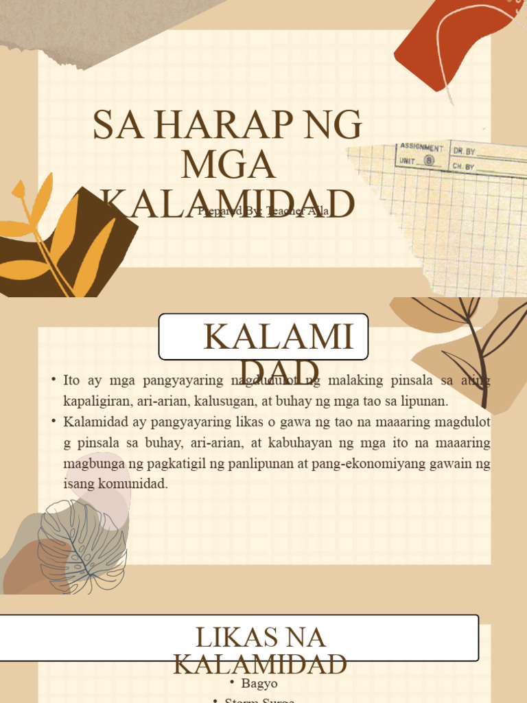 ARALIN 2 (MGA KALAMIDAD) | PDF