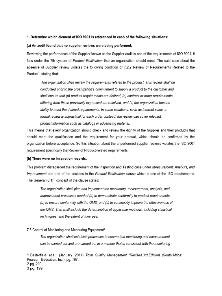 MGT104 - Chapter 8 - Quality Management System | PDF