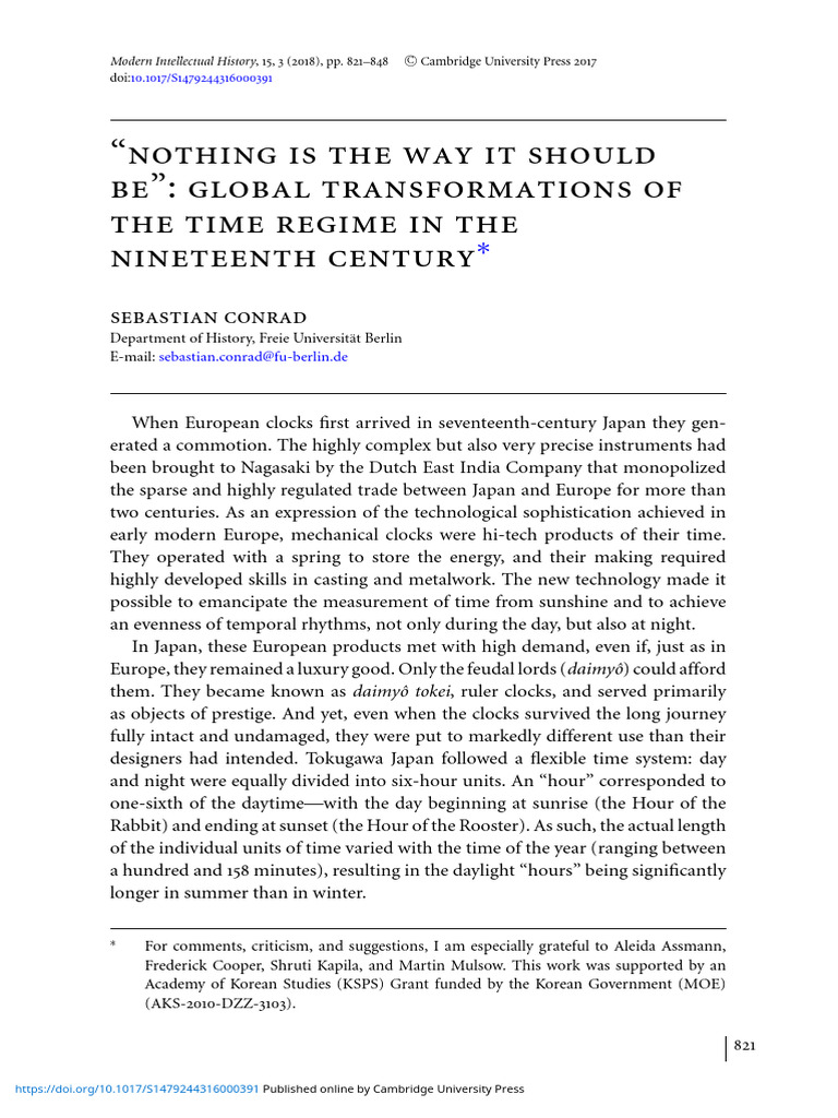 Conrad - Global Transformations of The Time Regime | PDF | Ancient ...