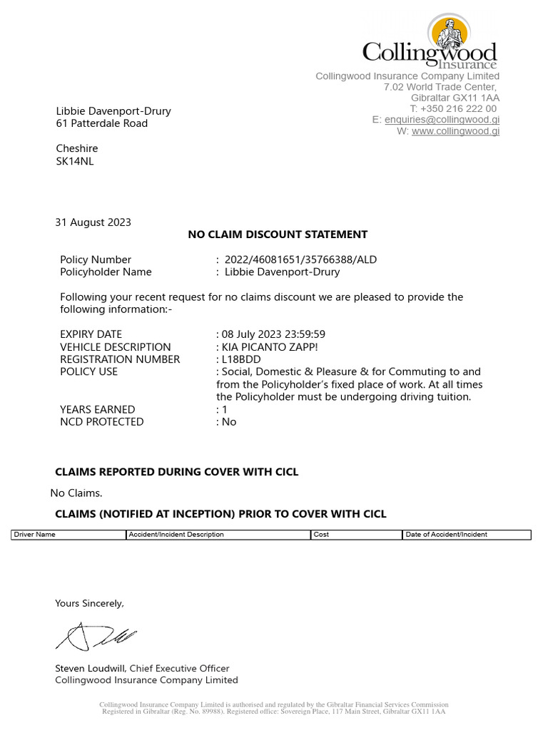 No Claims Bonus | PDF