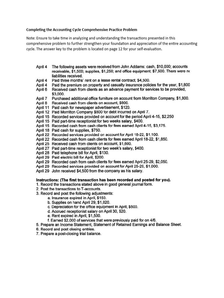 Completing-the-Accounting-Cycle-Comprehensive-Practice-Problem | PDF