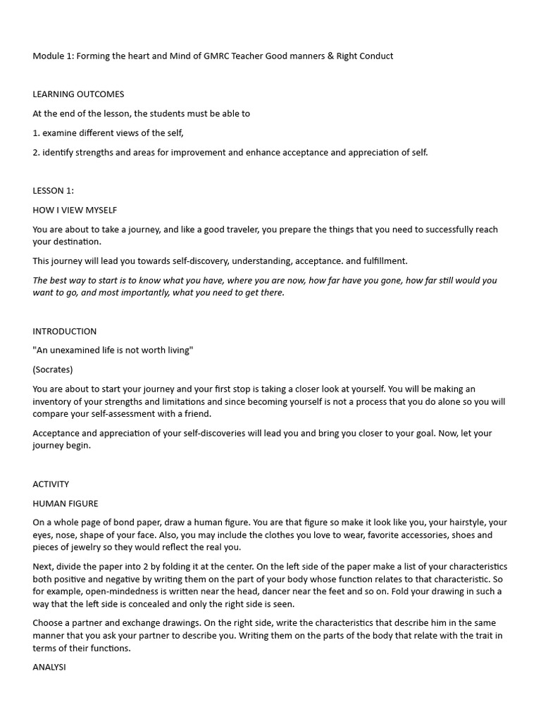 Module 1 Lesson 1 | PDF