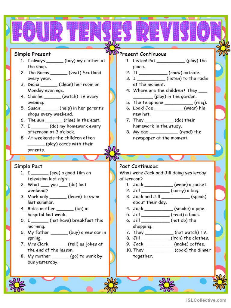 Four Tenses Revision | PDF