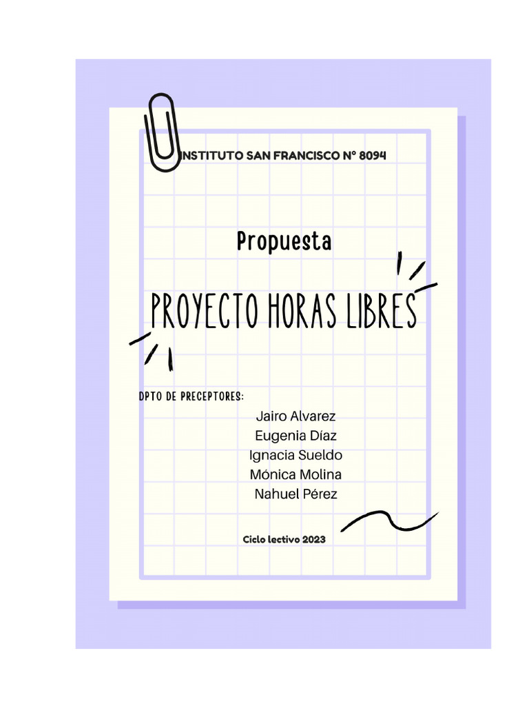 Proyecto Hora Libres | PDF