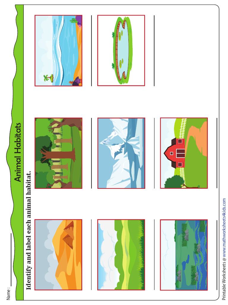 Science Animals Habitats Color Labeling-Habitats | PDF