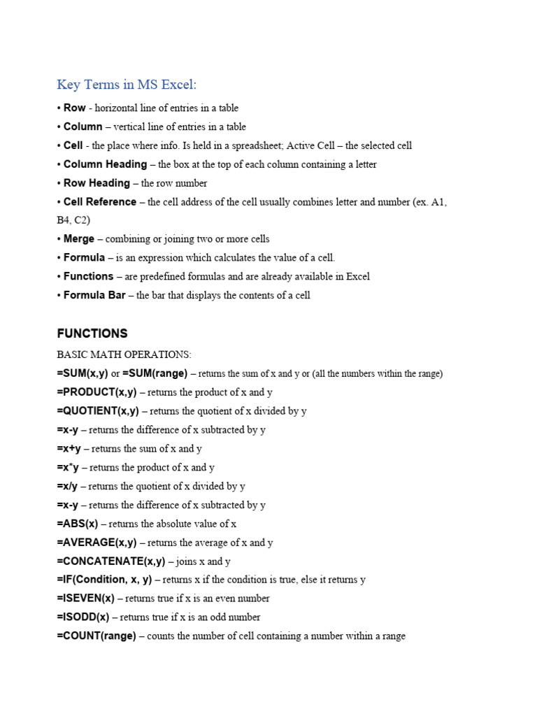 Excel Basics for Beginners | PDF
