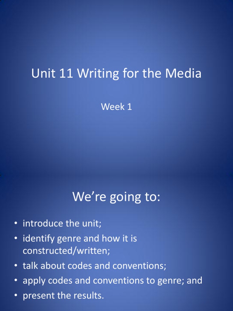 Writing For The Media | PDF | Genre | Communication