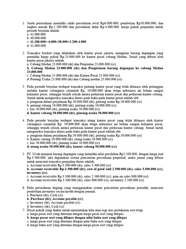 Pembahasan Kompre 100 Soal | PDF | Bisnis